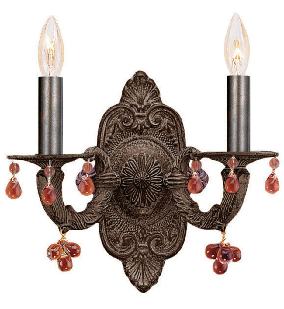 Crystorama - 5200-VB-AMBER - Paris Market 12" Sconce – Lamps.com
